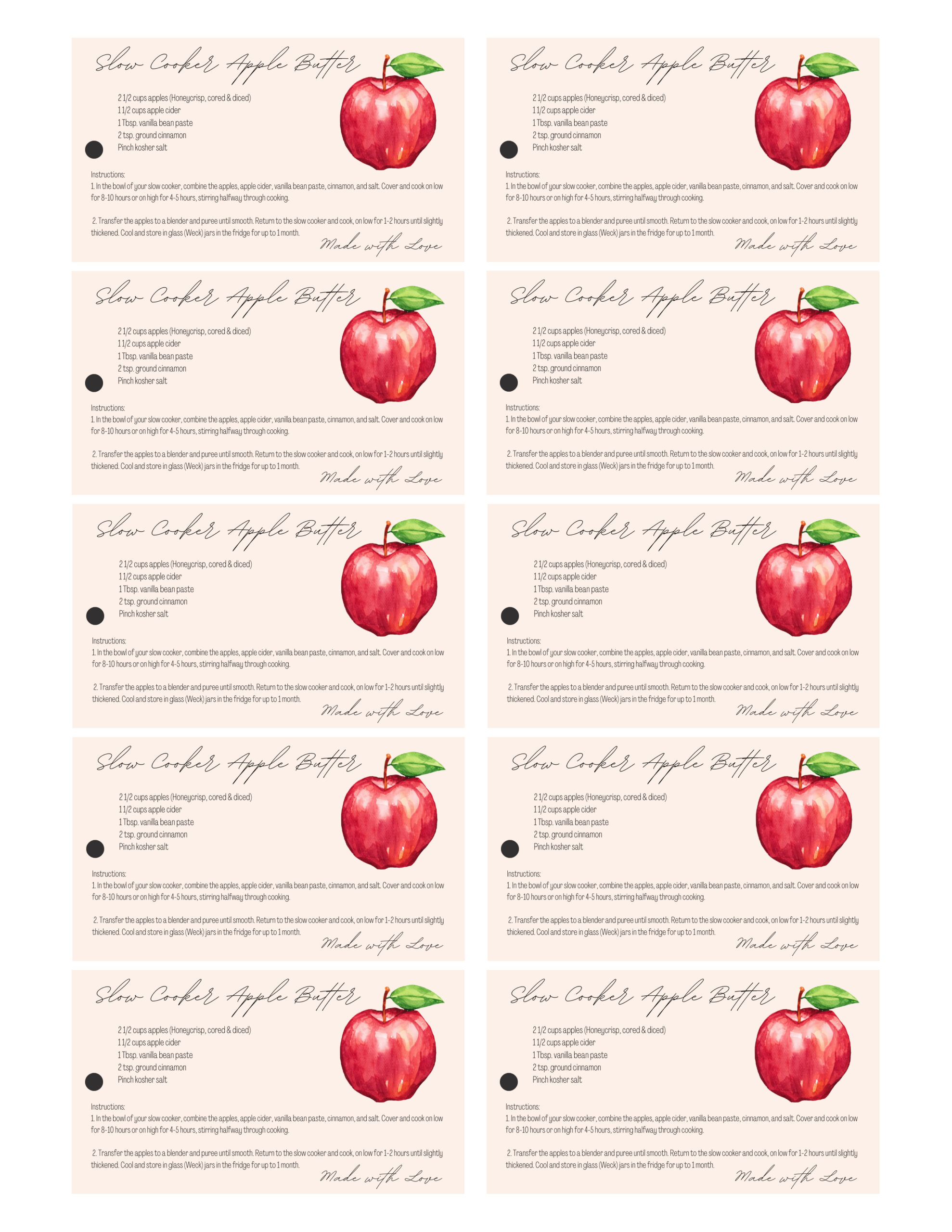 Slow Cooker Apple Butter Recipe & Free Printable Gift Tags - Rachel Dodge